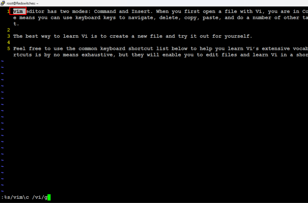 Easily Find And Replace Vim And Vi